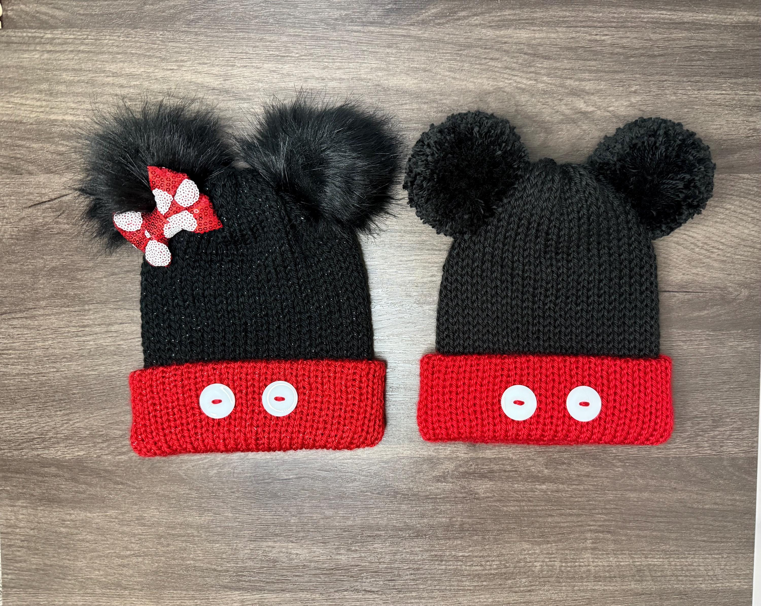 Mickey Mouse & Minnie Mouse Winter Hat- Disney Knit Hat- Mickey Knit ...
