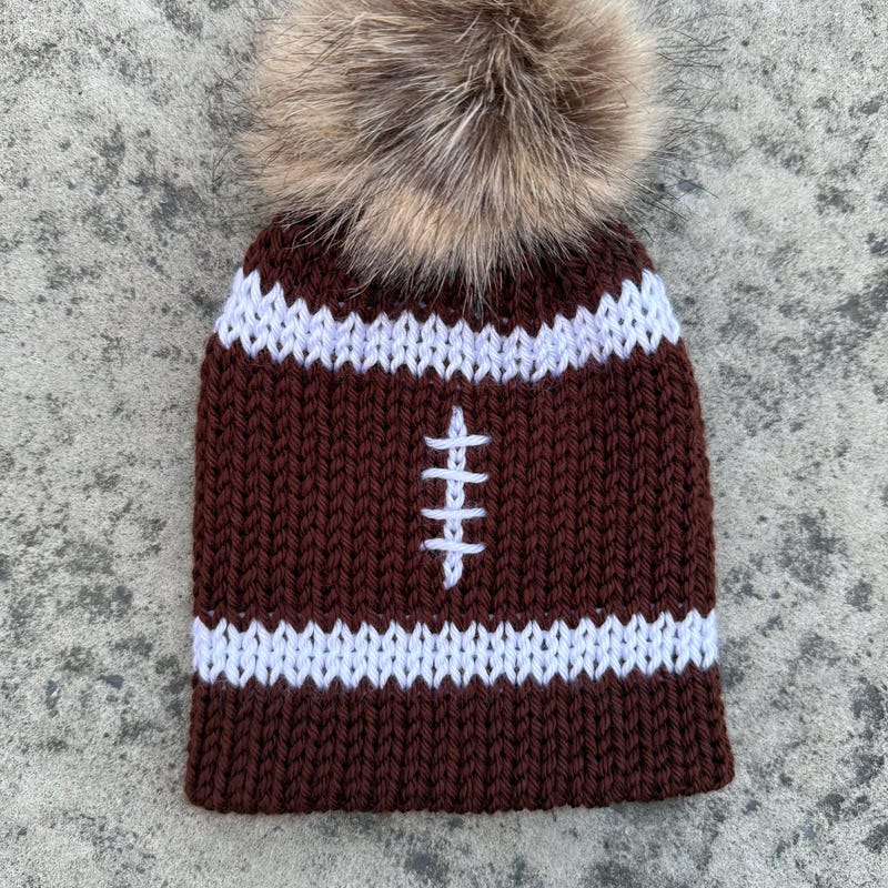 Knitted Football Beanies - Etsy