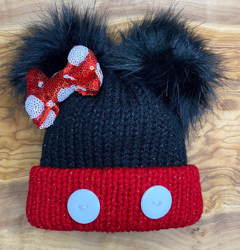 Mickey Mouse & Minnie Mouse Winter Hat - Etsy