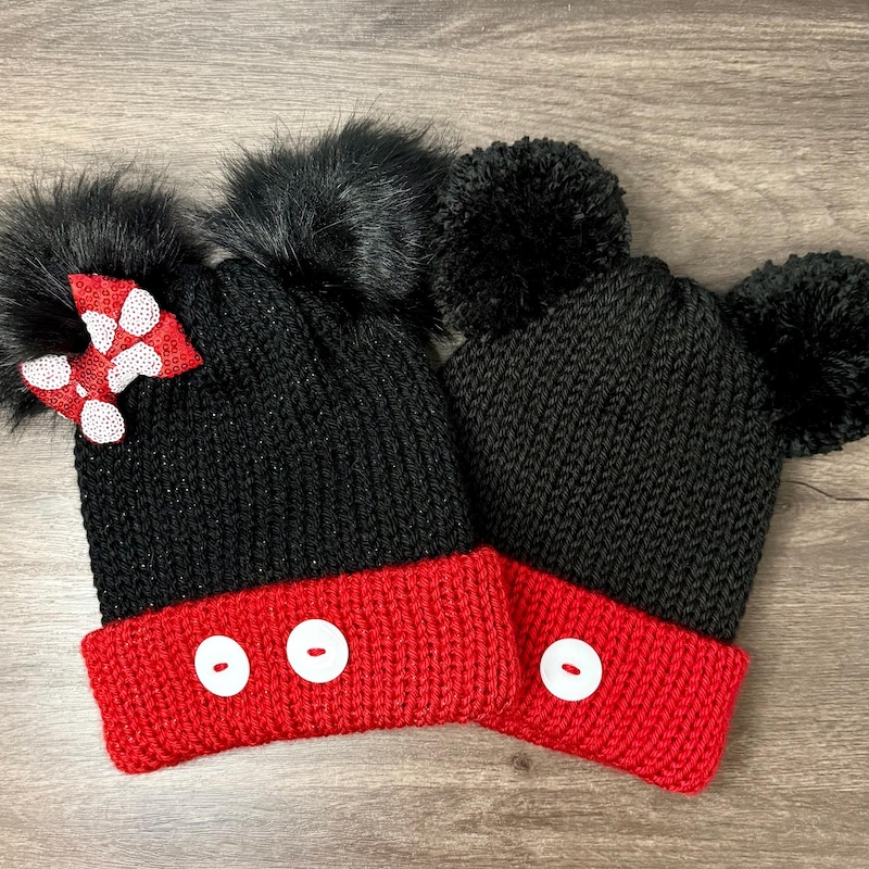 Knit Mickey Baby Hat - Etsy