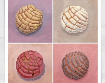 Concha Poster, Pan Dulce Print, Mexican Sweet Bread Art, Evil Eye, Dont ...