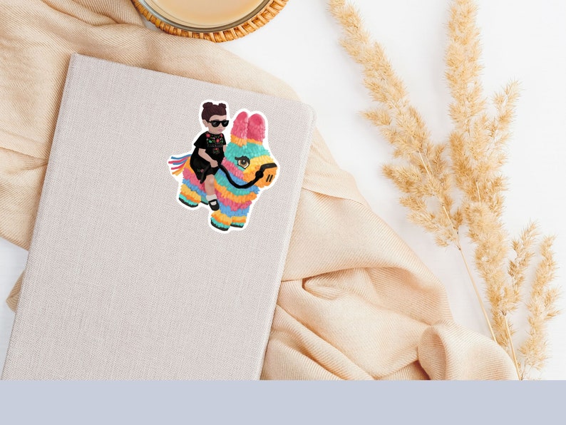 Girl Riding a Piñata Sticker Piñata Sticker Pinata Vinyl - Etsy