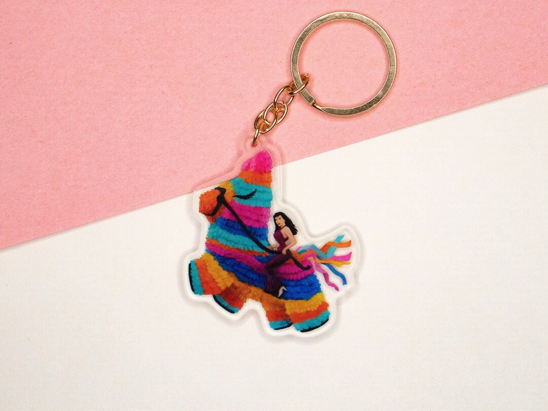 Selena on Piñata Keychain, Double-sided Acrylic Keychain, Latina Charm ...