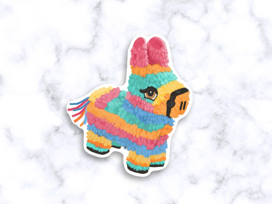 Piñata Burro Sticker | Donkey Piñata Sticker | Pinata Vinyl Sticker ...