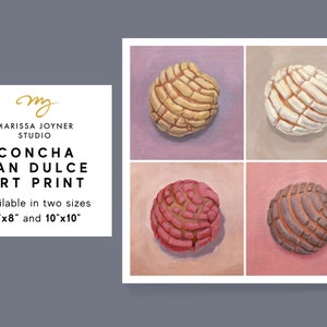 Concha Art Print | Concha Pan Dulce Wall Art | Mexican Sweet Bread Art ...