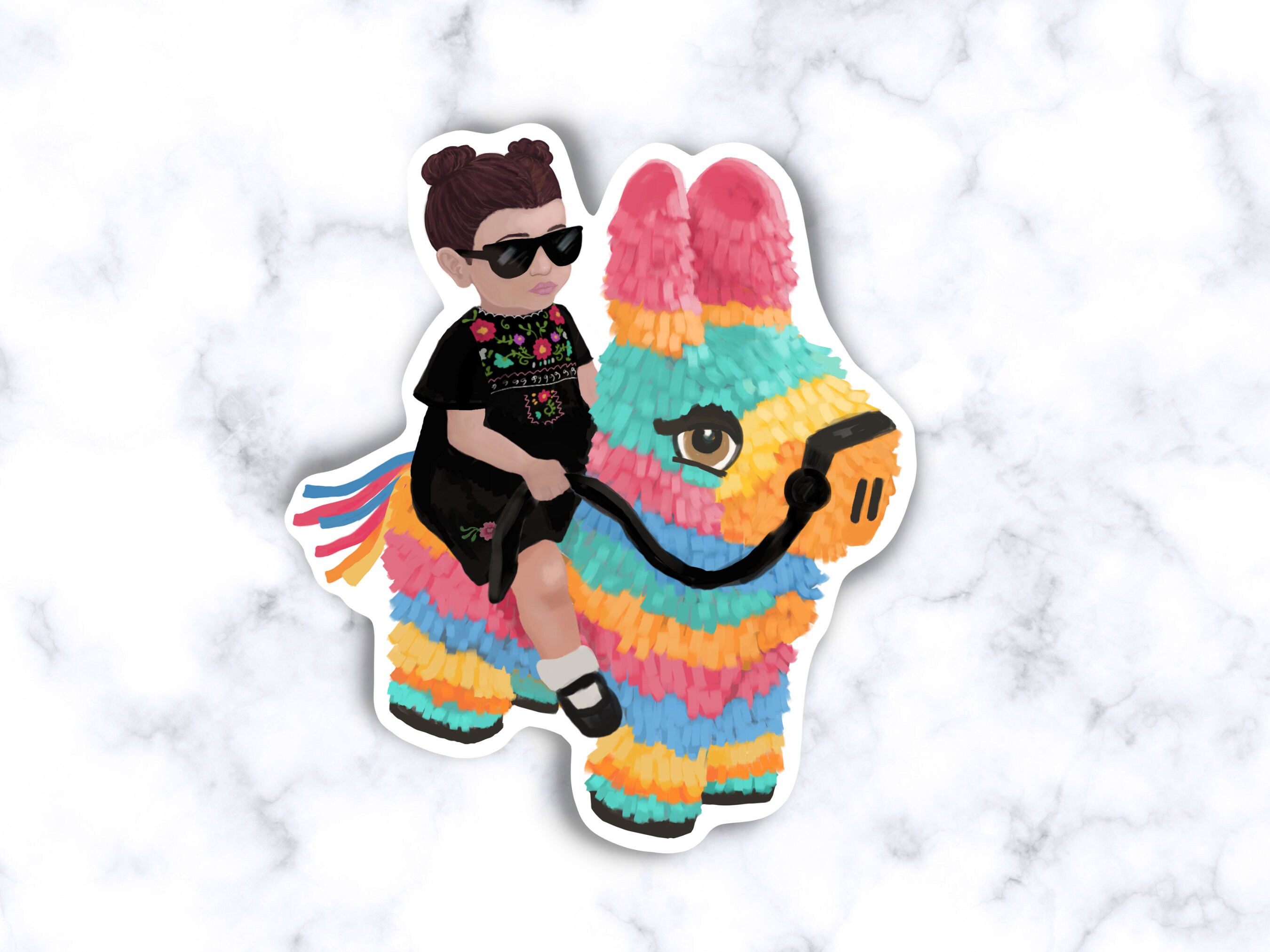 Girl Riding a Piñata Sticker Piñata Sticker Pinata Vinyl - Etsy
