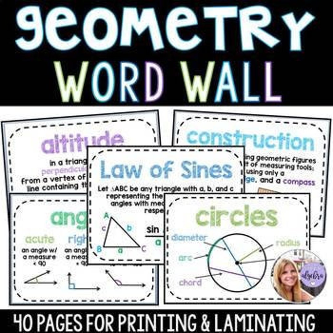Geometry - Middle School & High School - 40 Page Word Wall - Etsy