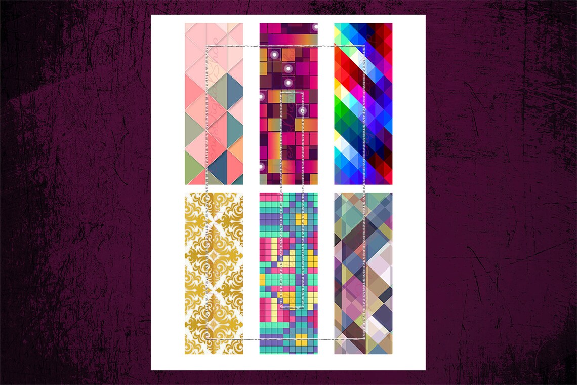Digital Geometric Bookmarks,printable Geometric,geometric Images ...