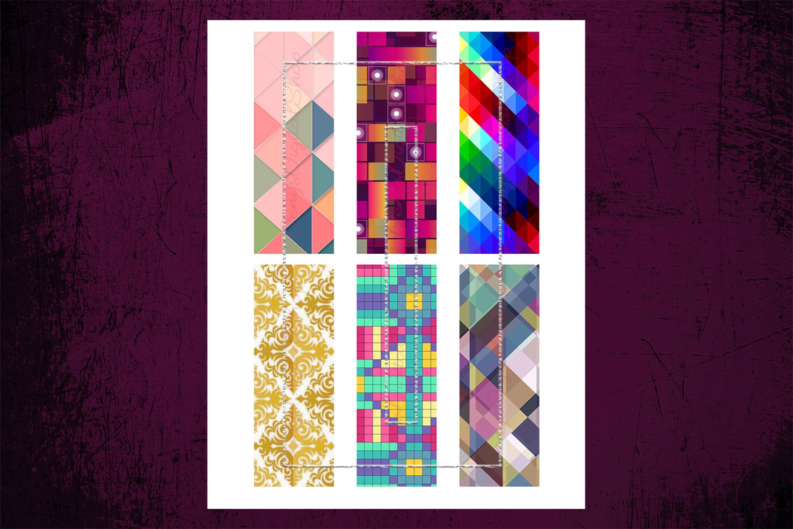 Digital Geometric Bookmarks,printable Geometric,geometric Images ...