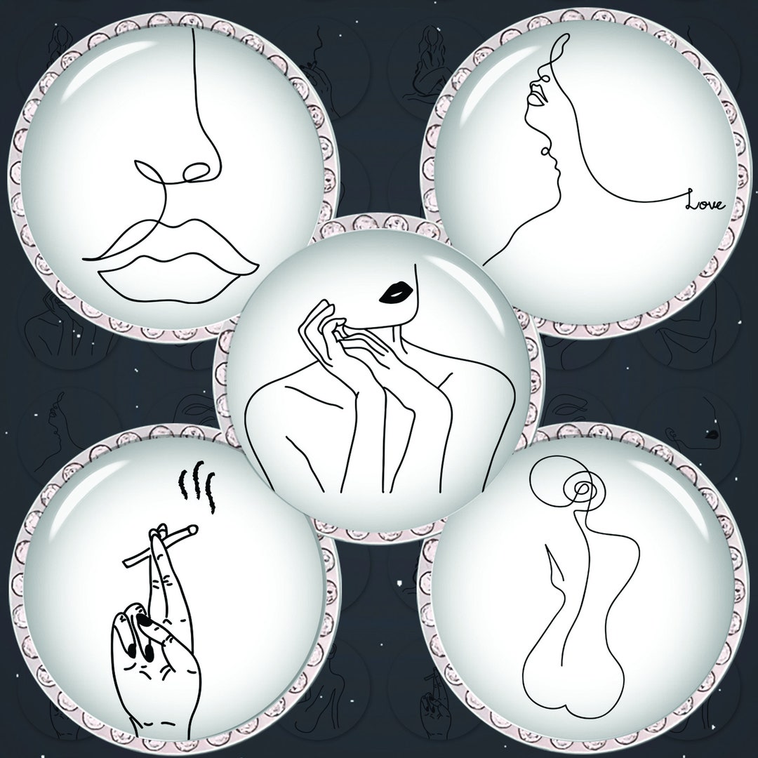 Line Art Digital Collage Sheet Woman Collage Sheet 2in - Etsy