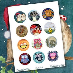 Owls Printable, Circle Images, Bottle Cap, Pendants, Bird Images ...