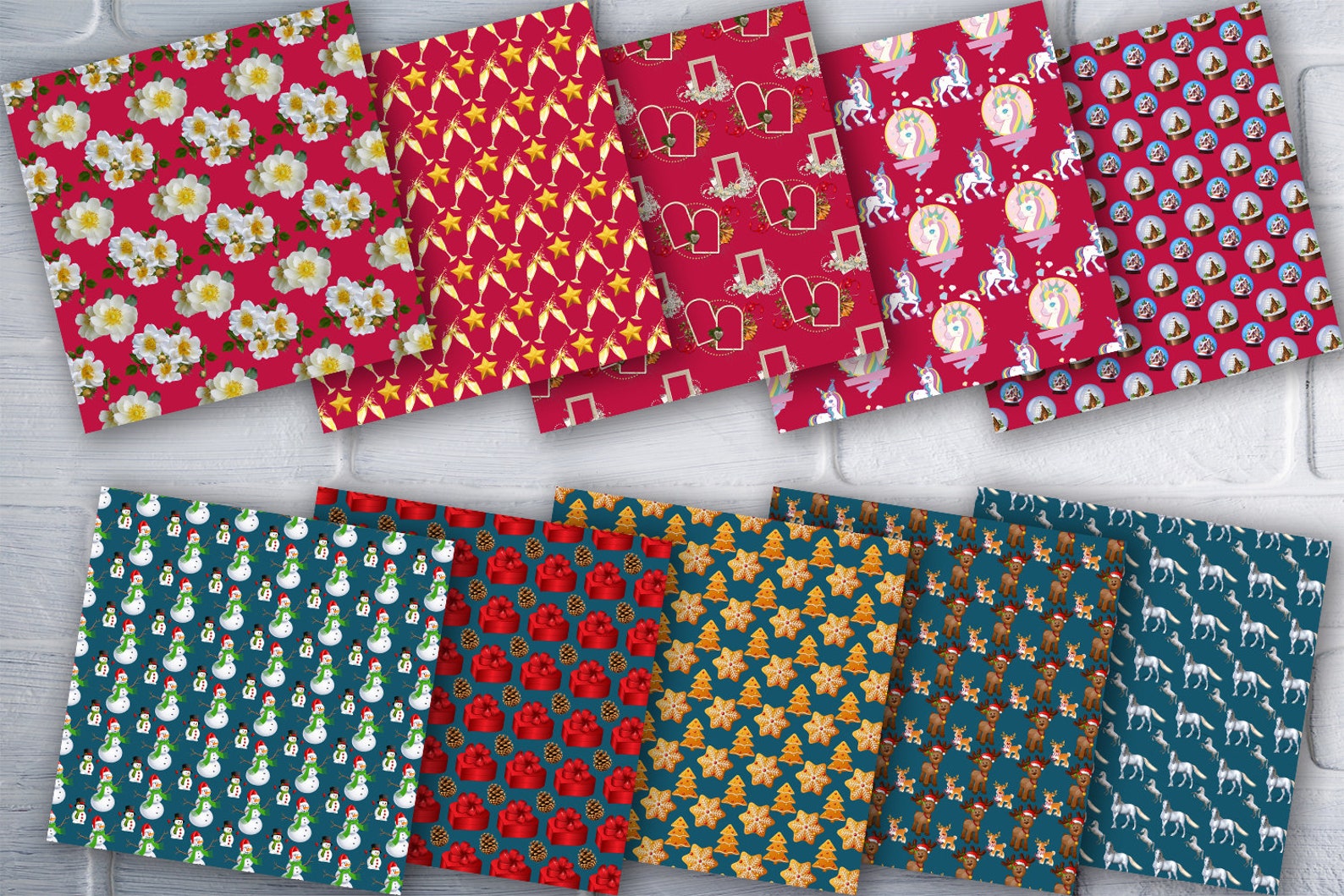 Digital Papers Digital Scrapbook Papers Digital Paper Pack - Etsy