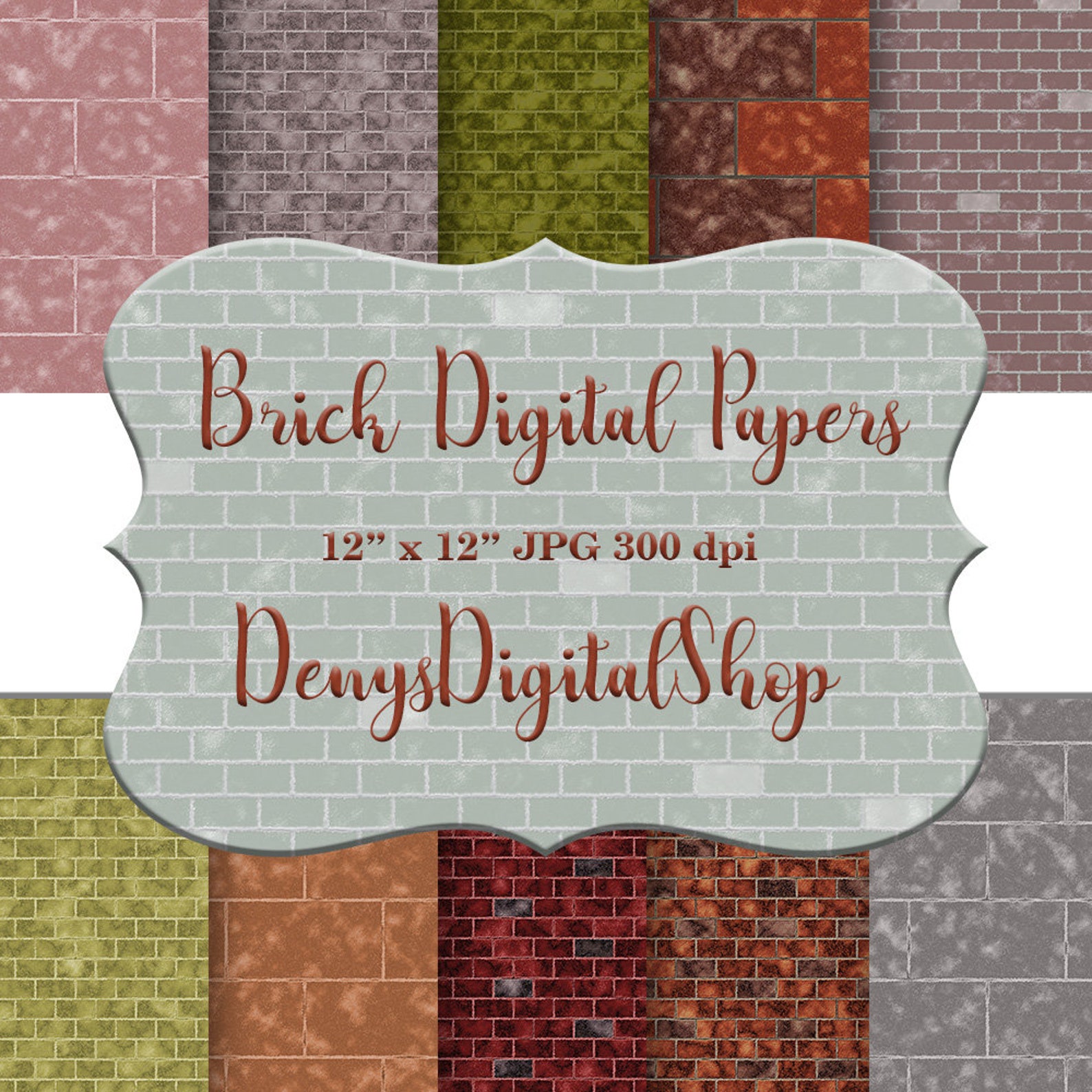 Brick Digital Paper Brick Paper Bricks Wallpaper Brick - Etsy