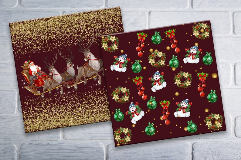 Christmas Digital Paper, Christmas Digital Background, Christmas ...