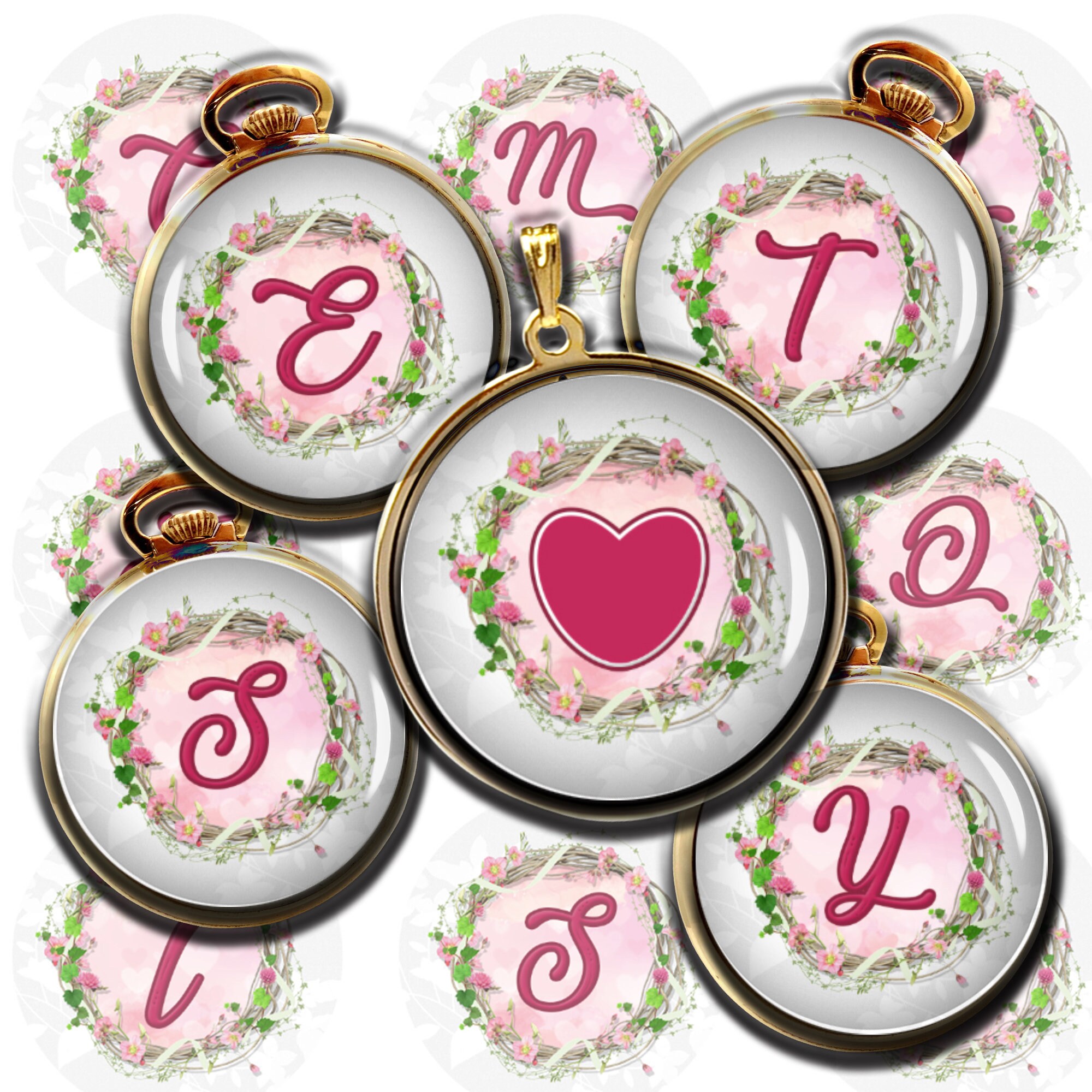 Alphabet,collage Sheet,digital Circles,family Names,digital Collage ...