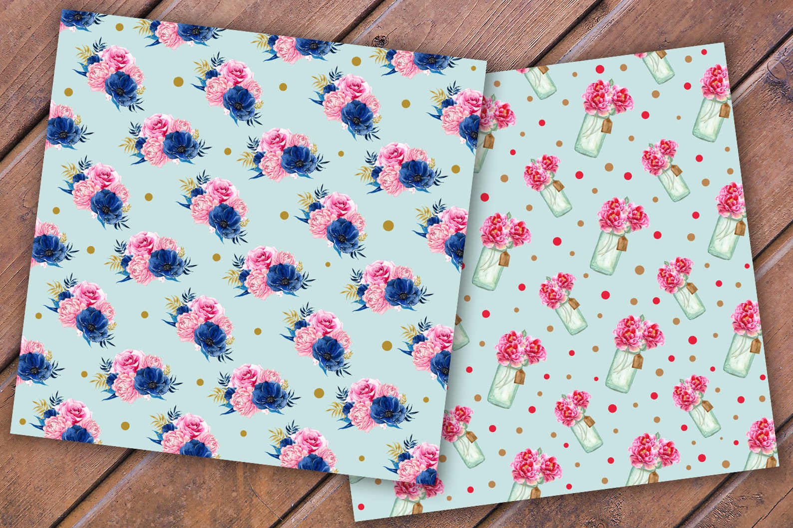 Shabby Chic Papers Flowers Paper Flowers Printable Digital | Etsy
