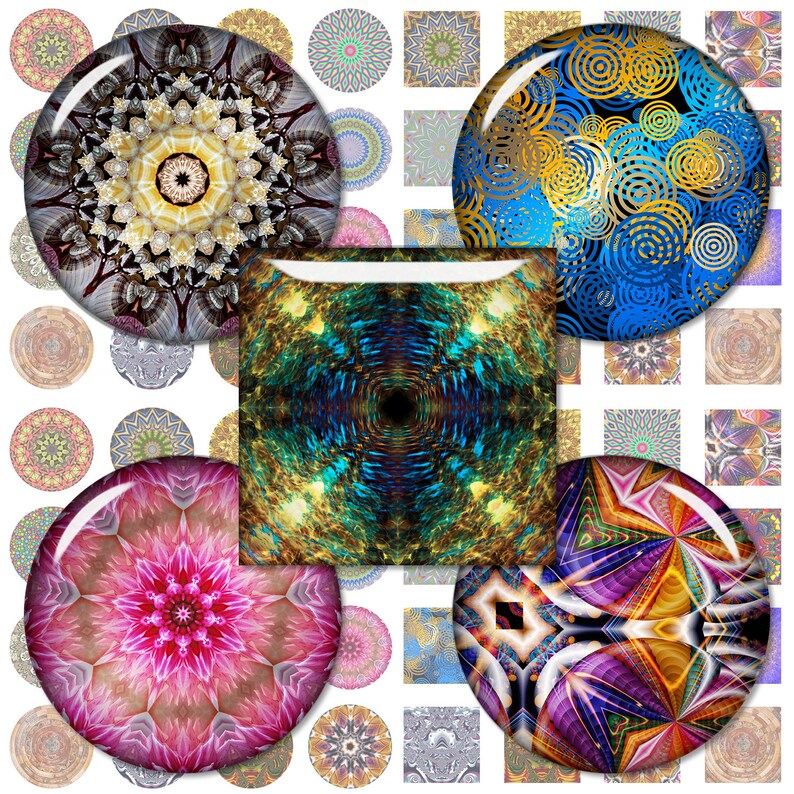 Mandala Digital Collage Sheetmandala Ornamentkaleidoscope - Etsy
