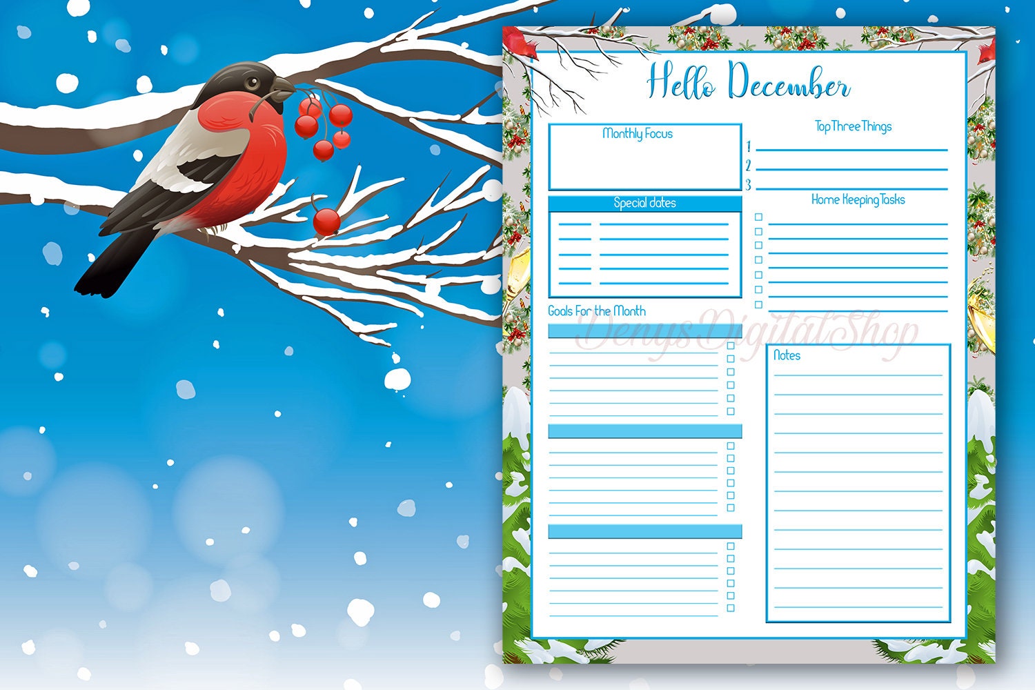 12 Monthly Planner Monthly Planner 2019 Monthly Planner - Etsy
