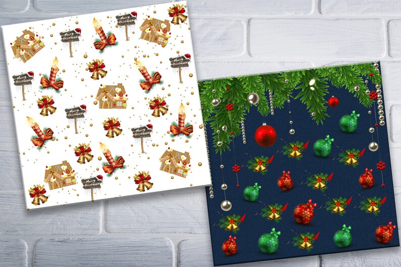Christmas Digital Paper, Christmas Digital Background, Christmas ...