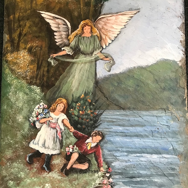 Guardian Angel With Child Painting - Etsy