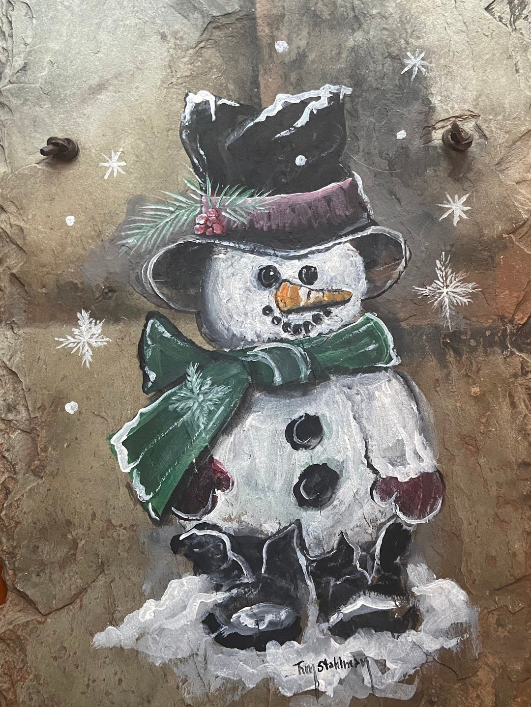 Slate Snowman, Holiday Winter Decor, Door Hanger, Welcome Sign, Welcome ...