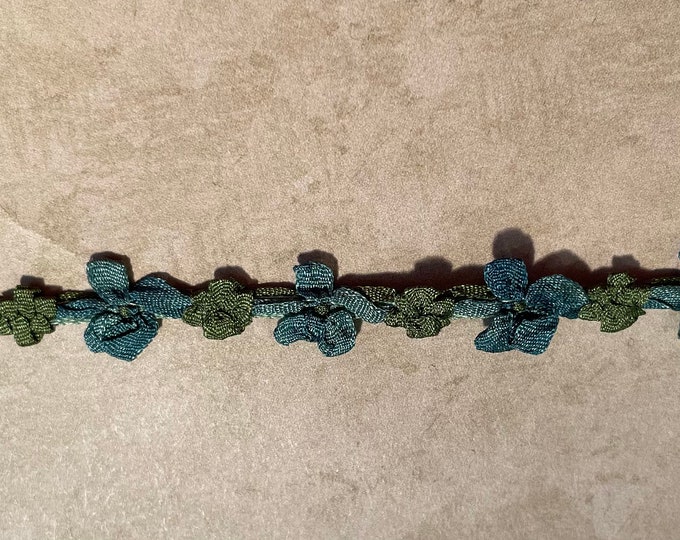 Buds N Bows, BLP/072 Rocco Trim, 1 Yd Cuts, 100% Silk Ribbon Overdyed ...