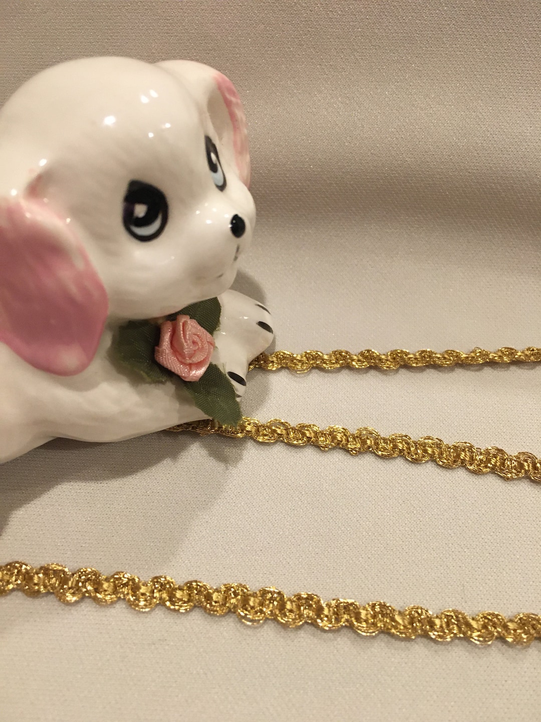 Antique Vintage Metallic Trim, 1/4”, Gold W/gold Insert, Made in ...