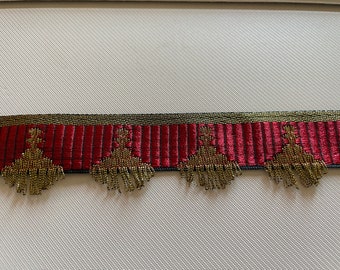 Antique Vintage French Ribbon, 1 1/2” Wide, Embroidered Ribbon, 35 ...