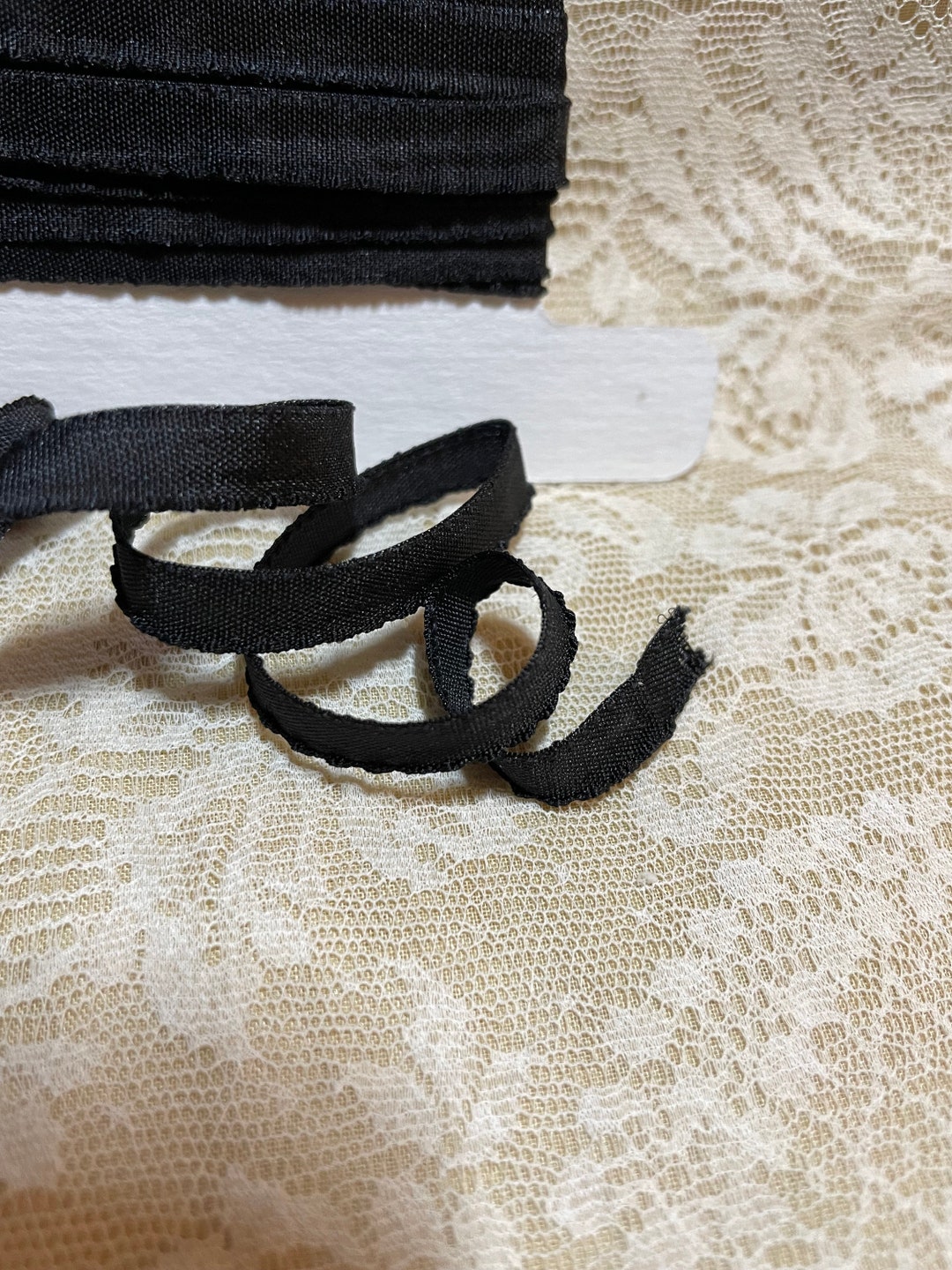 Vintage Lettuce Edge, 1/4, Ruffle Edge, Black, Rayon, Made in France - Etsy