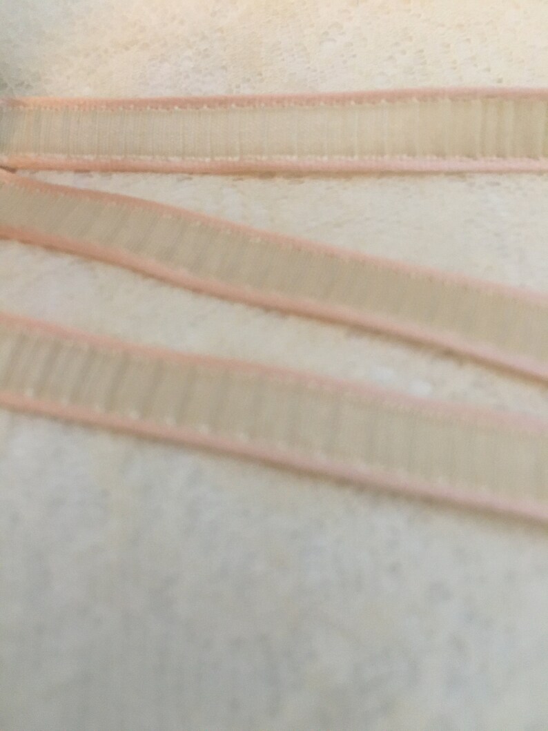 Plisse French Ribbon Ivory With Pink Edge 1/4 Wide 100% | Etsy