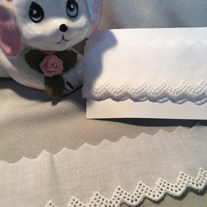 Embroidered Edge, on Swiss Cotton, 1” Wide, White, 1 Yard Cuts - Etsy