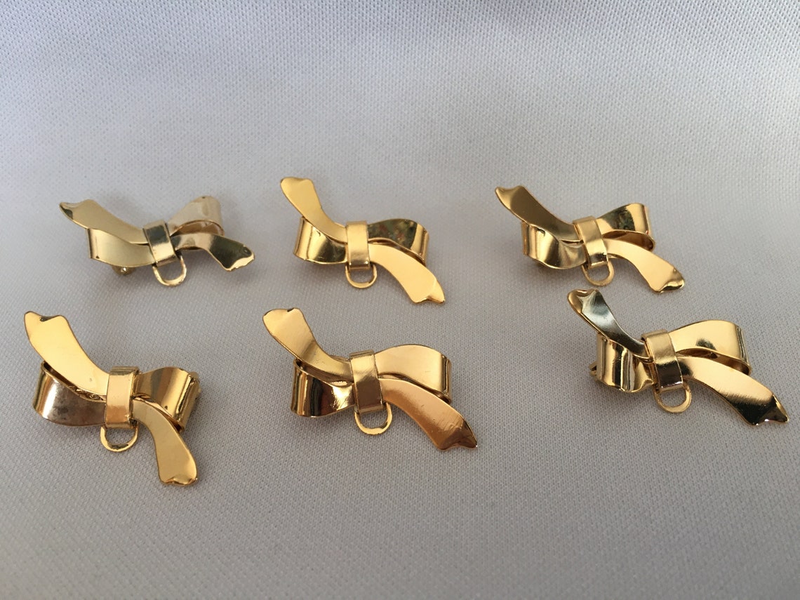 Bow Pin, With Loop on Bottom to Hang Pendant. 1 1/4" Long, 3/4" Wide, 3 ...