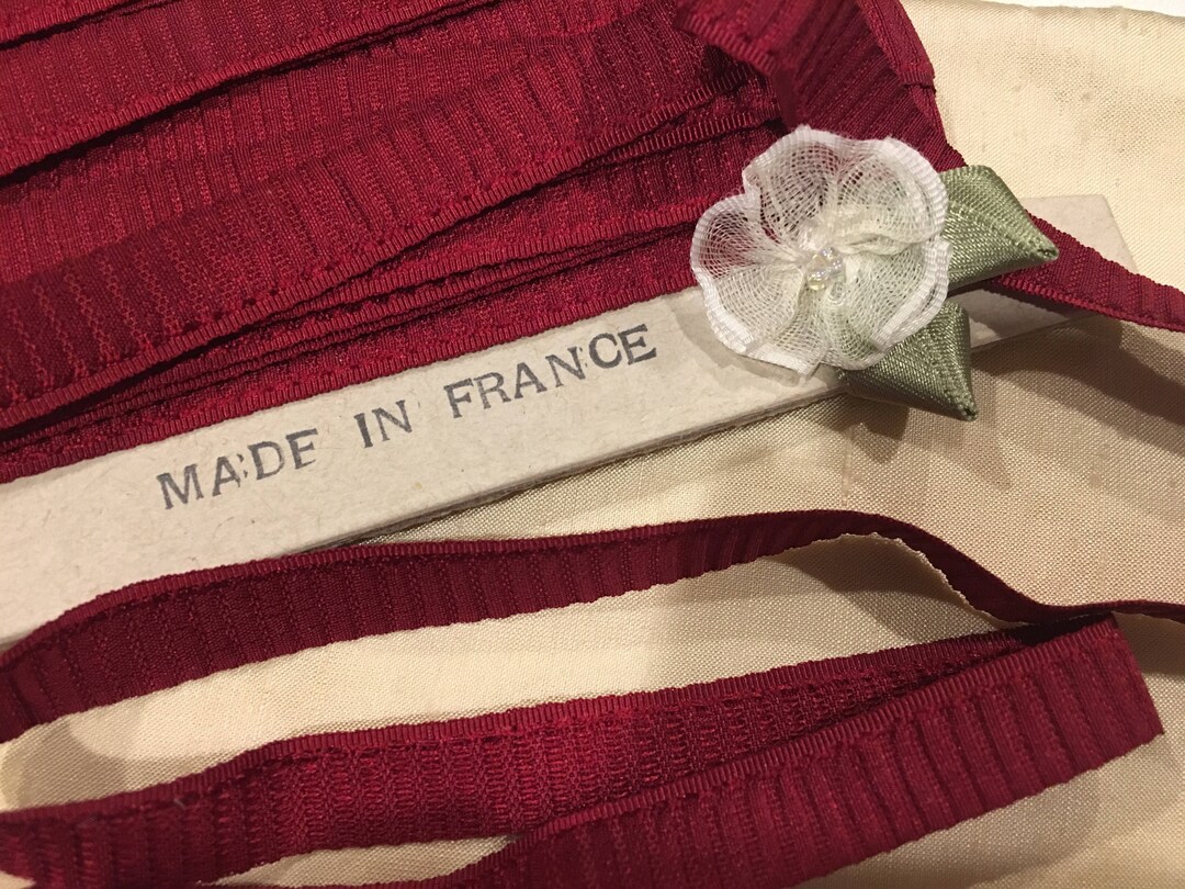 Silk Trim, Permanently Fluted, French, Dark Red, 7/16 Inch - Etsy