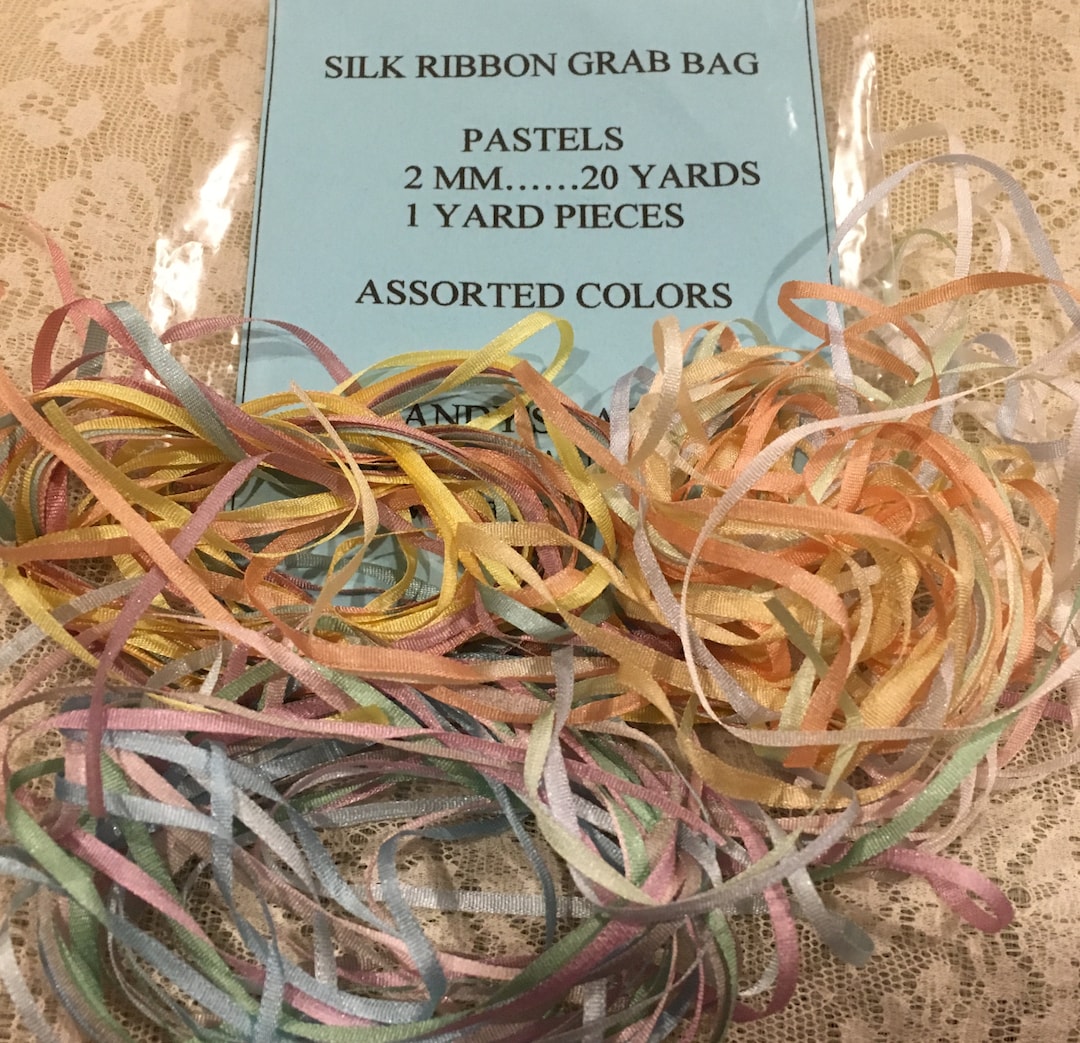 Grab Bags, 2mm Silk Ribbons, Pastel Assorted Colors, 18 Yard Pack - Etsy