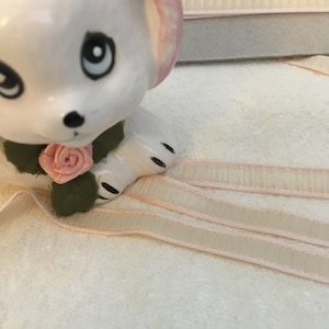 Plisse French Ribbon, Ivory With Pink Edge, 1/4” Wide, 100% Silk - Etsy