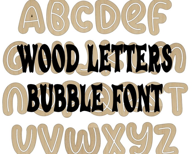 DIY, Paint Your Own, Bubble Font Wood Letters, Nursery Wall Letters ...