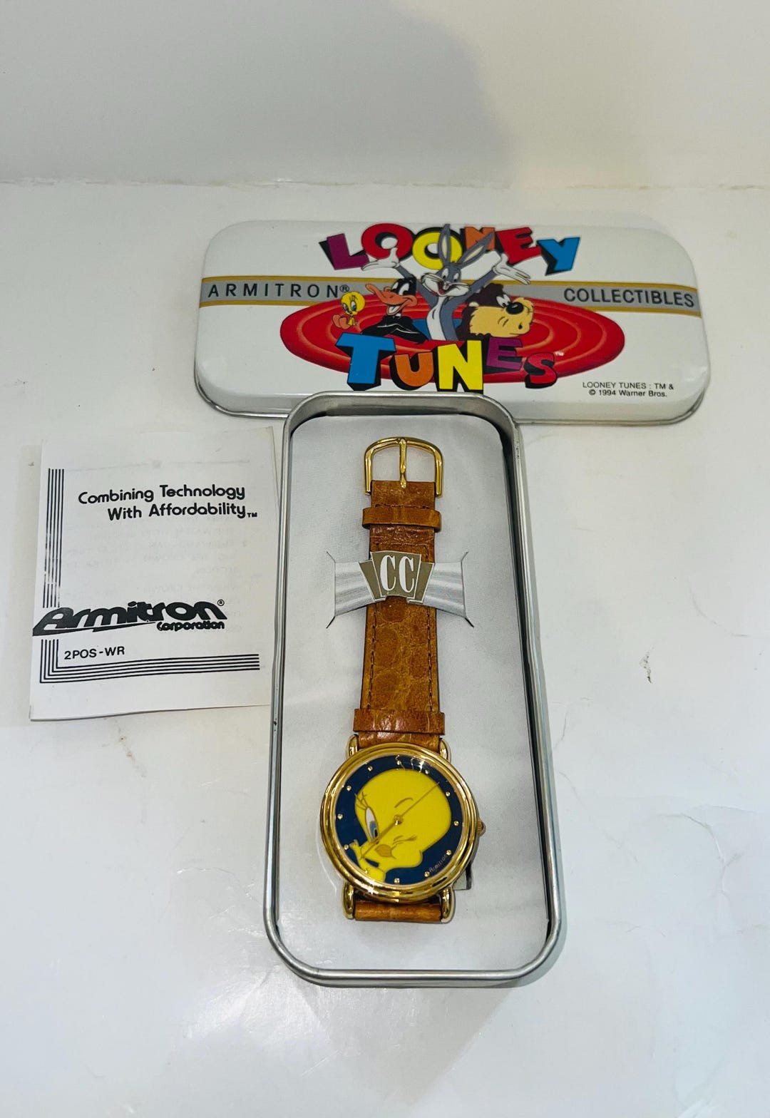 Looney Tunes Armitron Tweety Winking Wrist Watch 1994 in Original Tin W ...