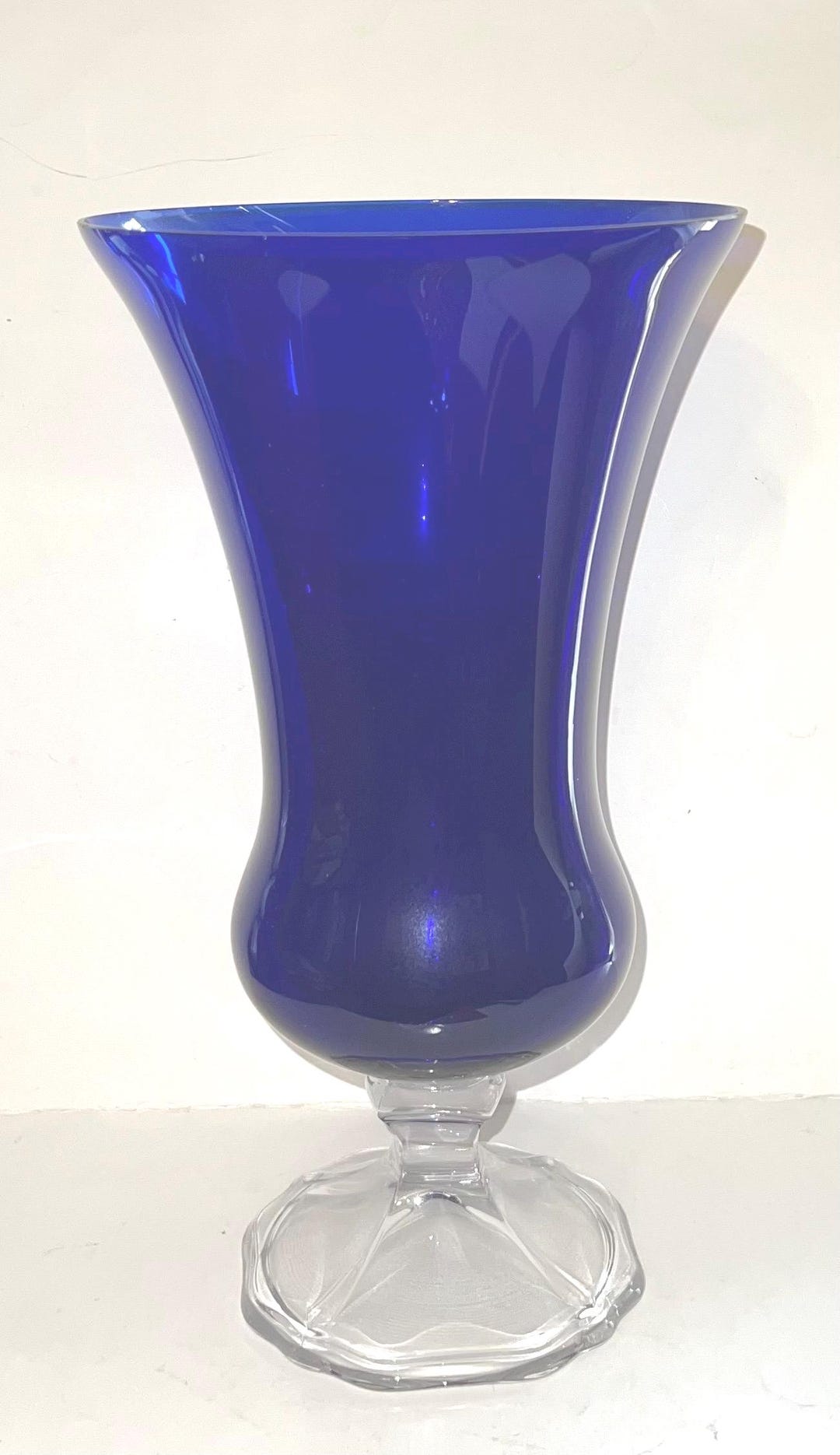 Cambridge Royal Blue (cobalt) #1299 Vase With Crystal Stem & Foot, 11 ...