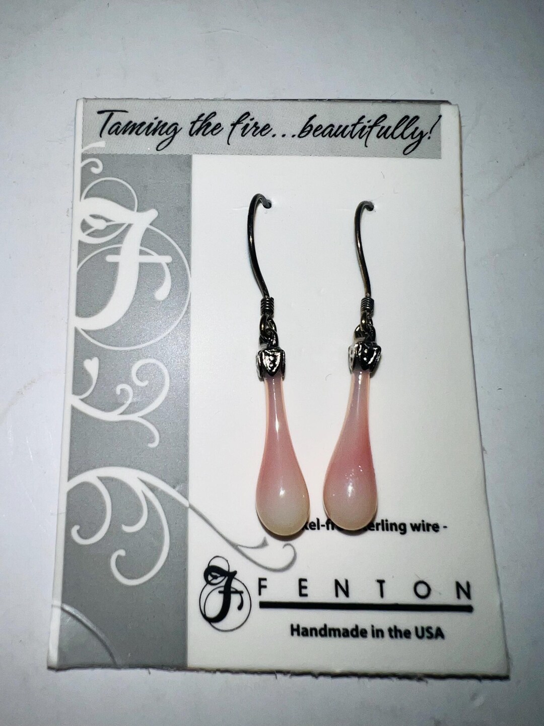 Fenton Rosalene Teardrop Pierced Earrings, Nickel-free Sterling Wires ...