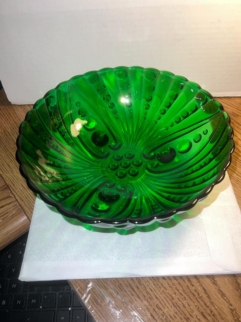 Dark Green “burple” 8-1/4” Serving Bowl, (3)tiny Feet, 1940’s, Perfect ...