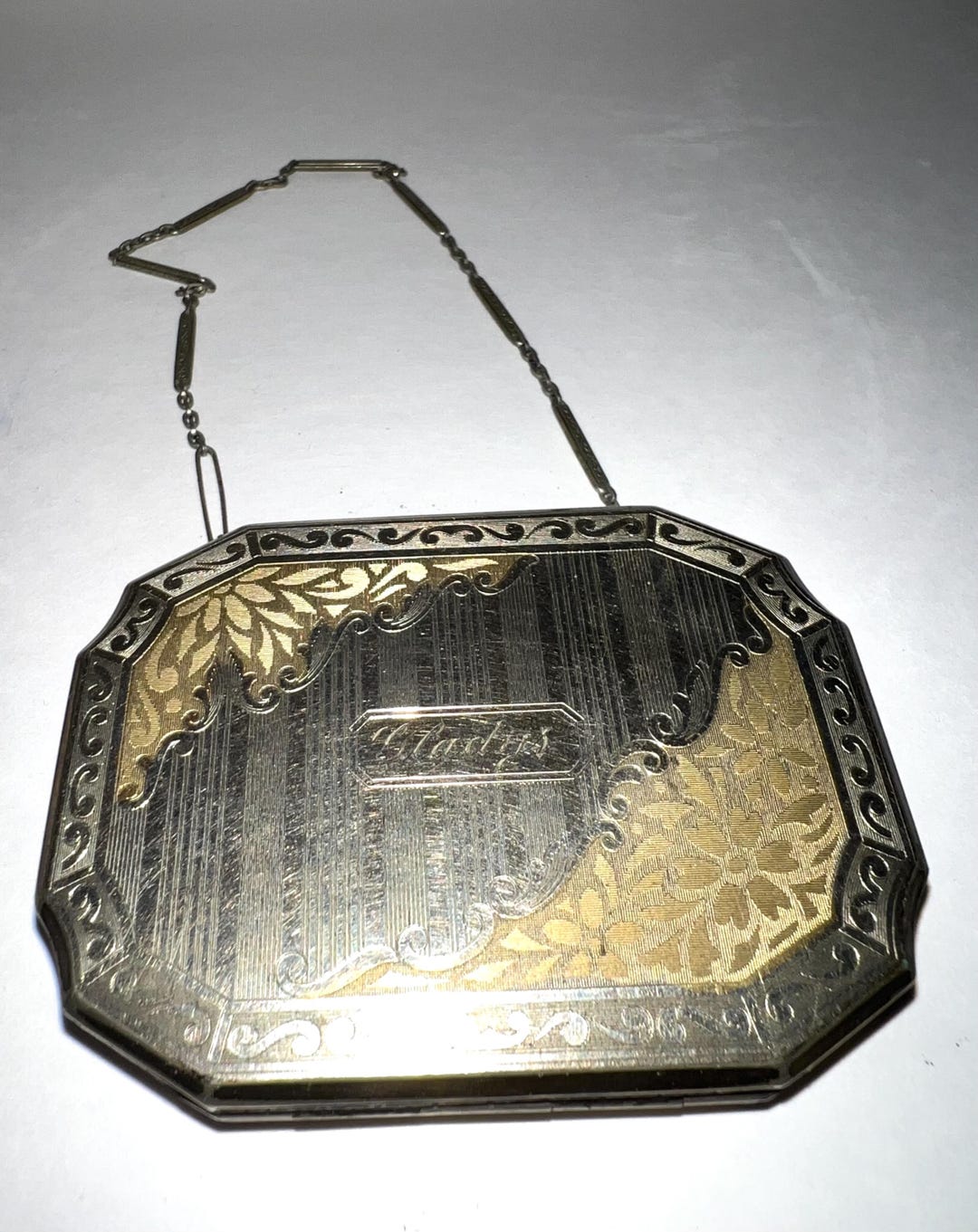 Dance Purse by Elgin Mfg, 1920’s, Engraved “gladys” (2) Makeup ...