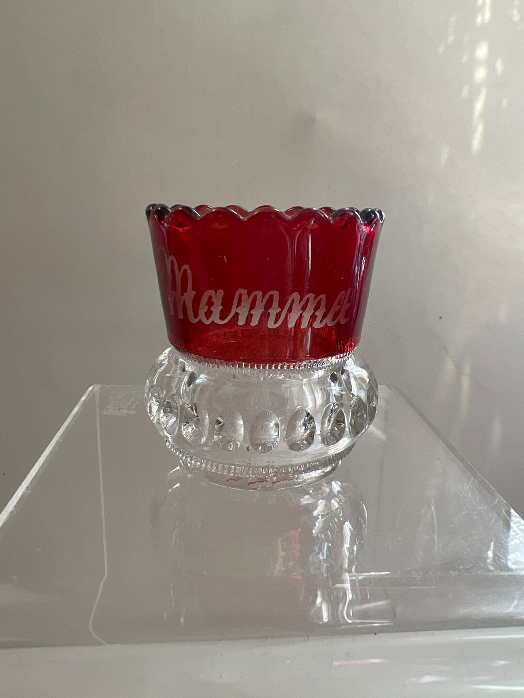 Early Heisey Ruby Flashed punty Band Toothpick Holder mamma - Etsy