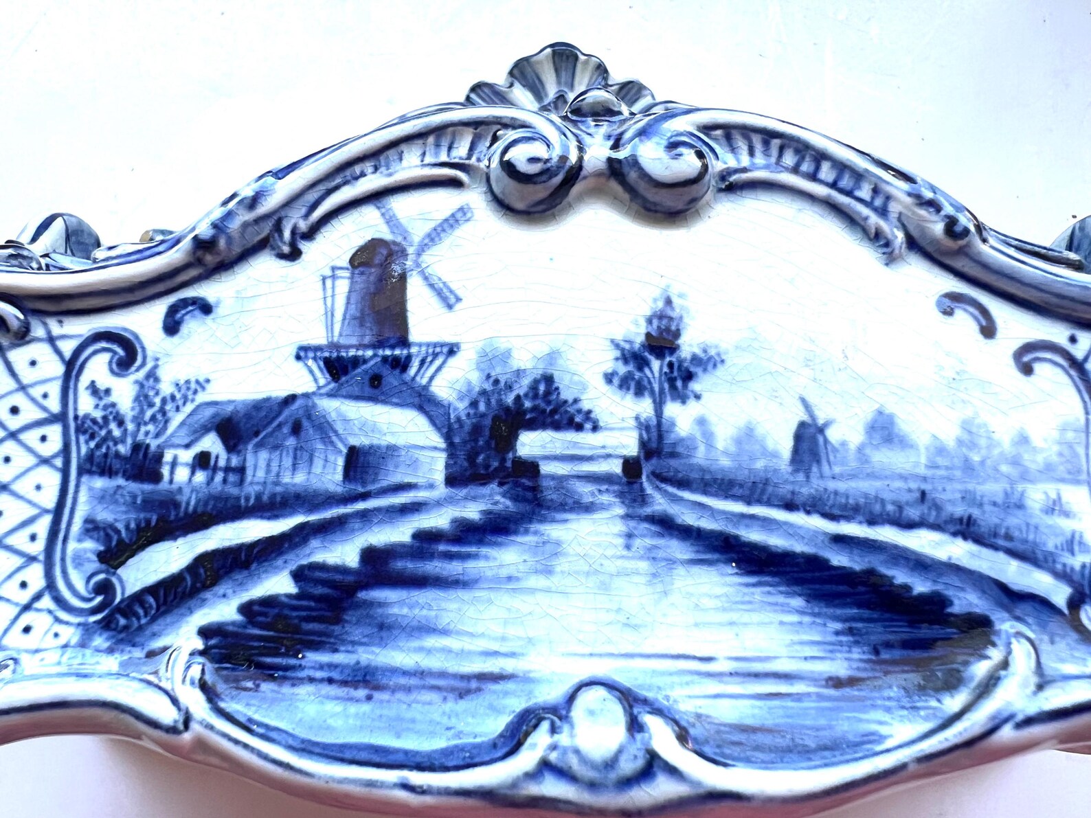 Royal Bonn Delft Antique Letter Holder, 6-1/4” Tall at Tallest, 7.5” W ...