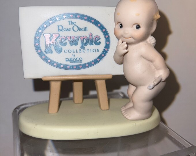 Enesco Kewpie Figurine “kewpie W/logo Sign” Jesco 1991, Perfect! - Etsy