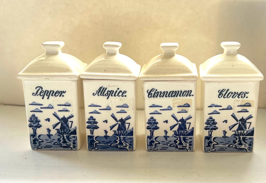 German 4-pc Spice Jars With Lids, All Marked “germany”, All Good ...
