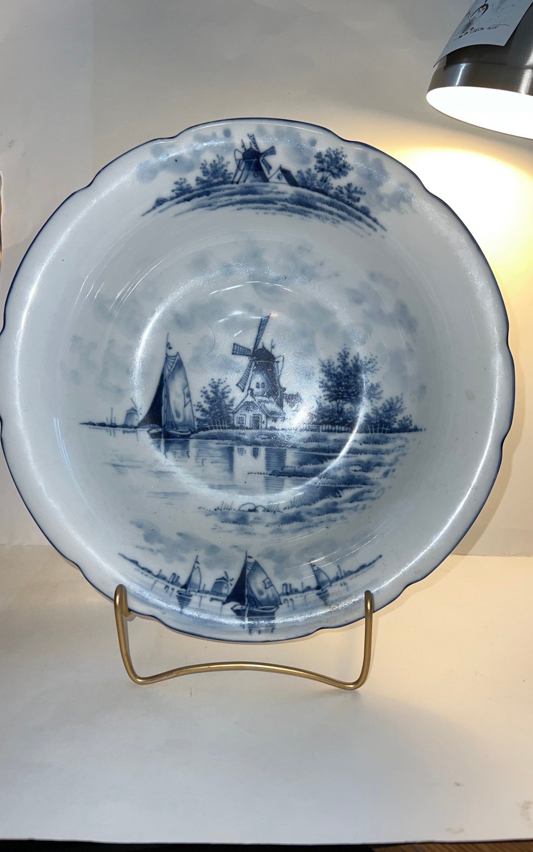 Germany German Delft 11” Bowl Rauenstein Thuringia Swaine Crossed Pipes ...
