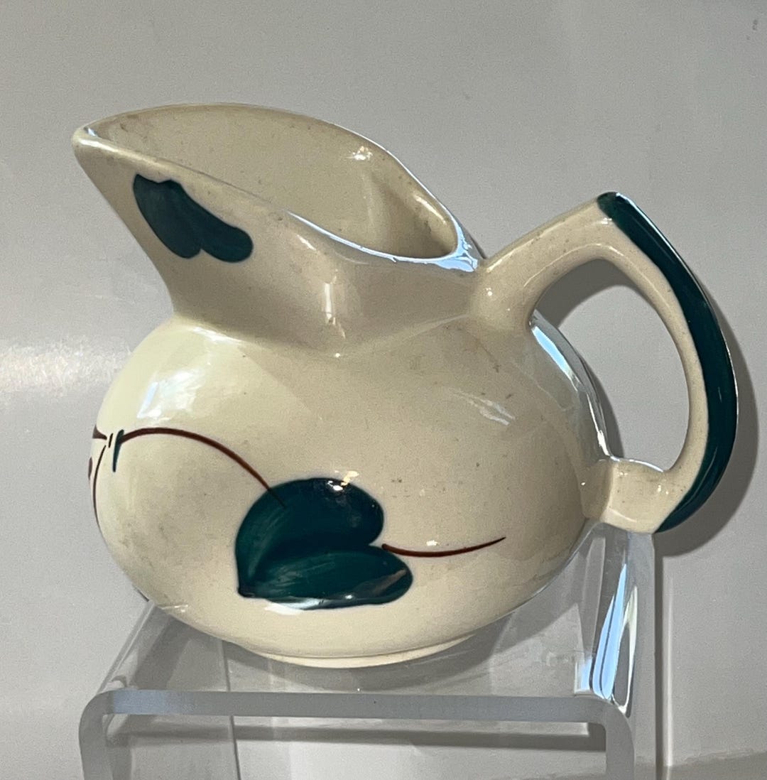 Purinton Pottery 4-1/2” Pitcher, Red Flower &ivy, 1950’s, Perfect ...