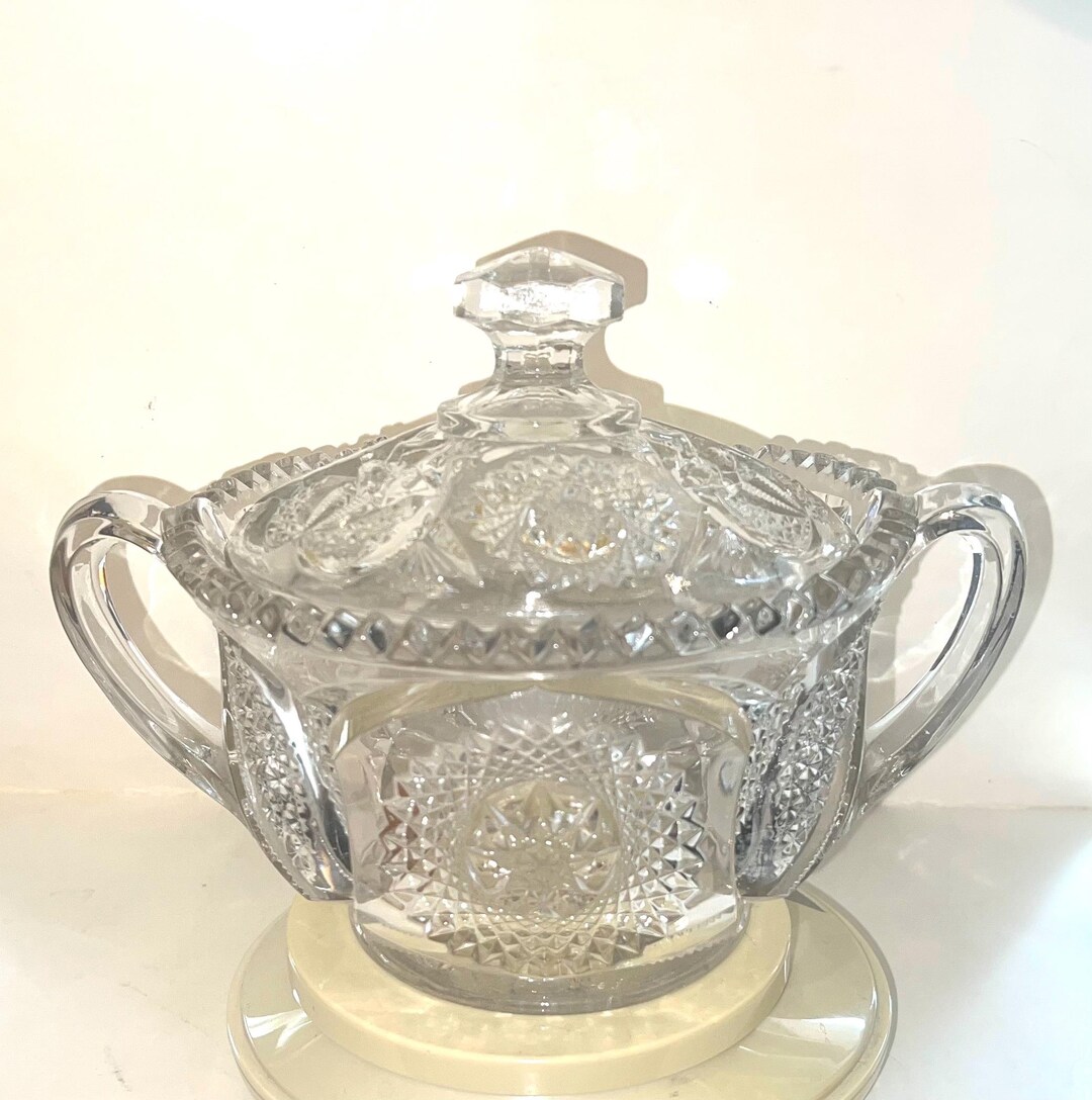 Cambridge Glass Nearcut Near Cut “marjorie” Short Handled Cracker Jar ...