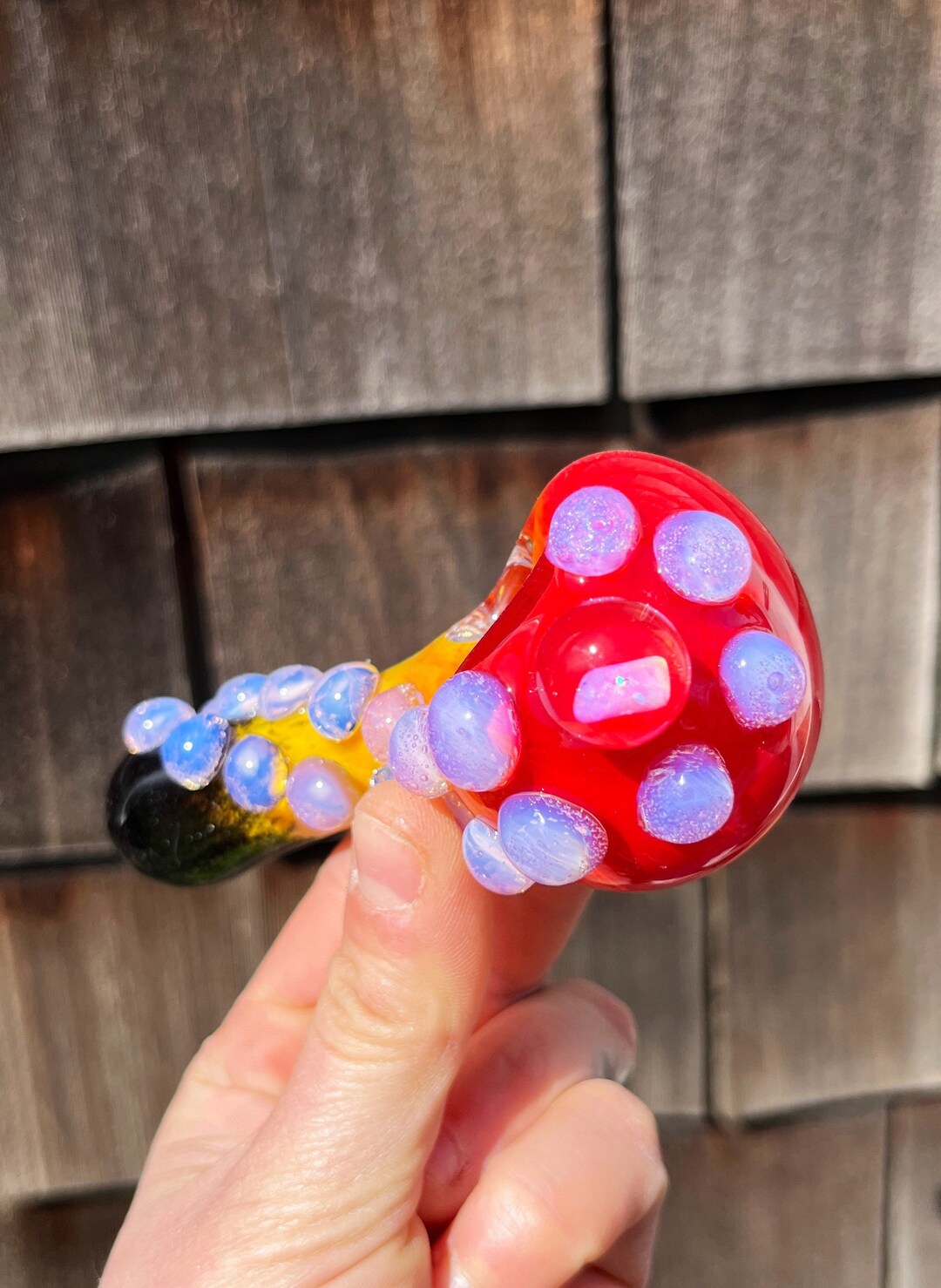 Opal Smoking Pipe Green Alien Pipe Glass Smoking Pipes Heady - Etsy