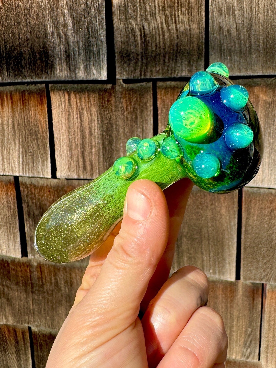 Experimental Green Fade Opal Pipe Heady Gold Pipe Glass Smoking Pipe ...